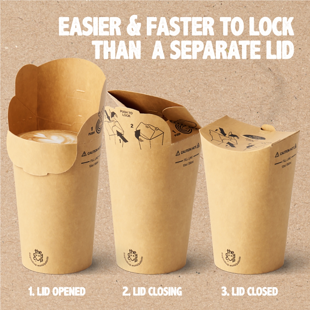 Kraft The Good Cup (Foldable Lid) 24cl Kraft 24cl 8oz (1 x 1000)