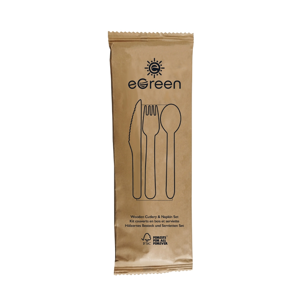 4 In 1 Wooden Meal Service Pack Wood (1 x 250)