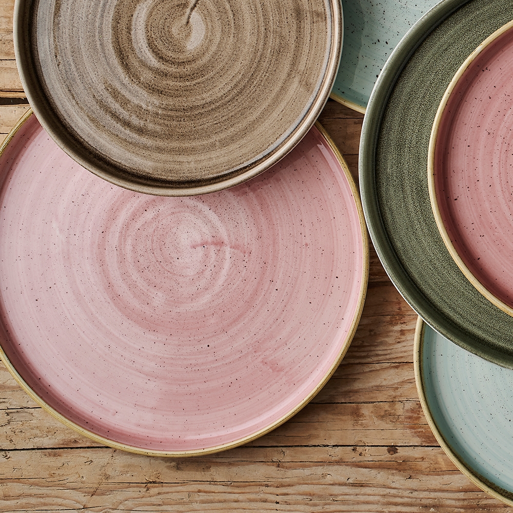Churchill Stonecast Petal Pink Walled Plate 10.25" Petal Pink 10.25 ...
