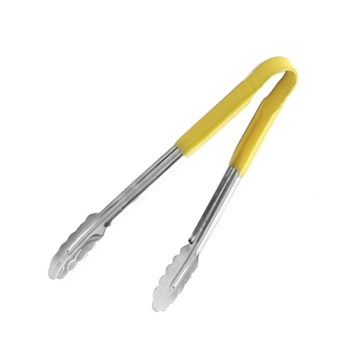 Tablecraft Vinyl Coated Utility Tongs Yellow Handle 300mm Yellow 300mm ...