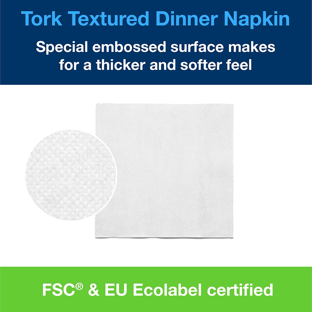 Tork Textured 8 Fold Dinner Napkin 2 Ply 40cm 40cm Tissue (20 x 50)