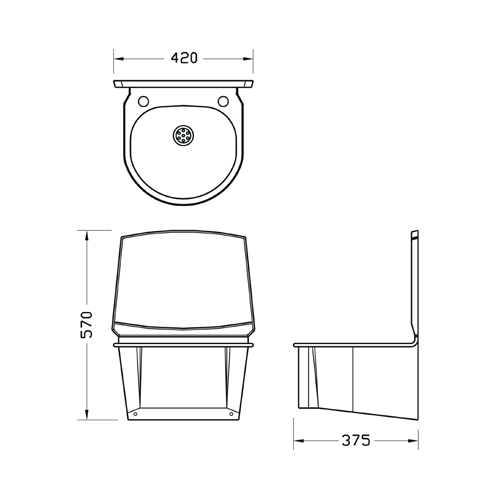 Mechline Stainless Steel Basix Tempomatic Tap Hands Free Wash Basin WS6 ...