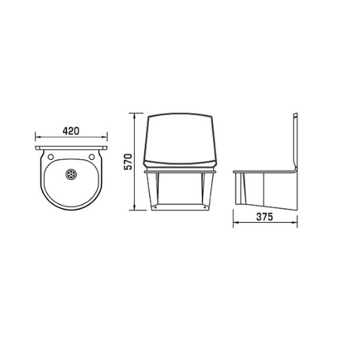 Mechline Basix Stainless Steel Push Panel Hands Free Wash Basin WS6-KVS ...